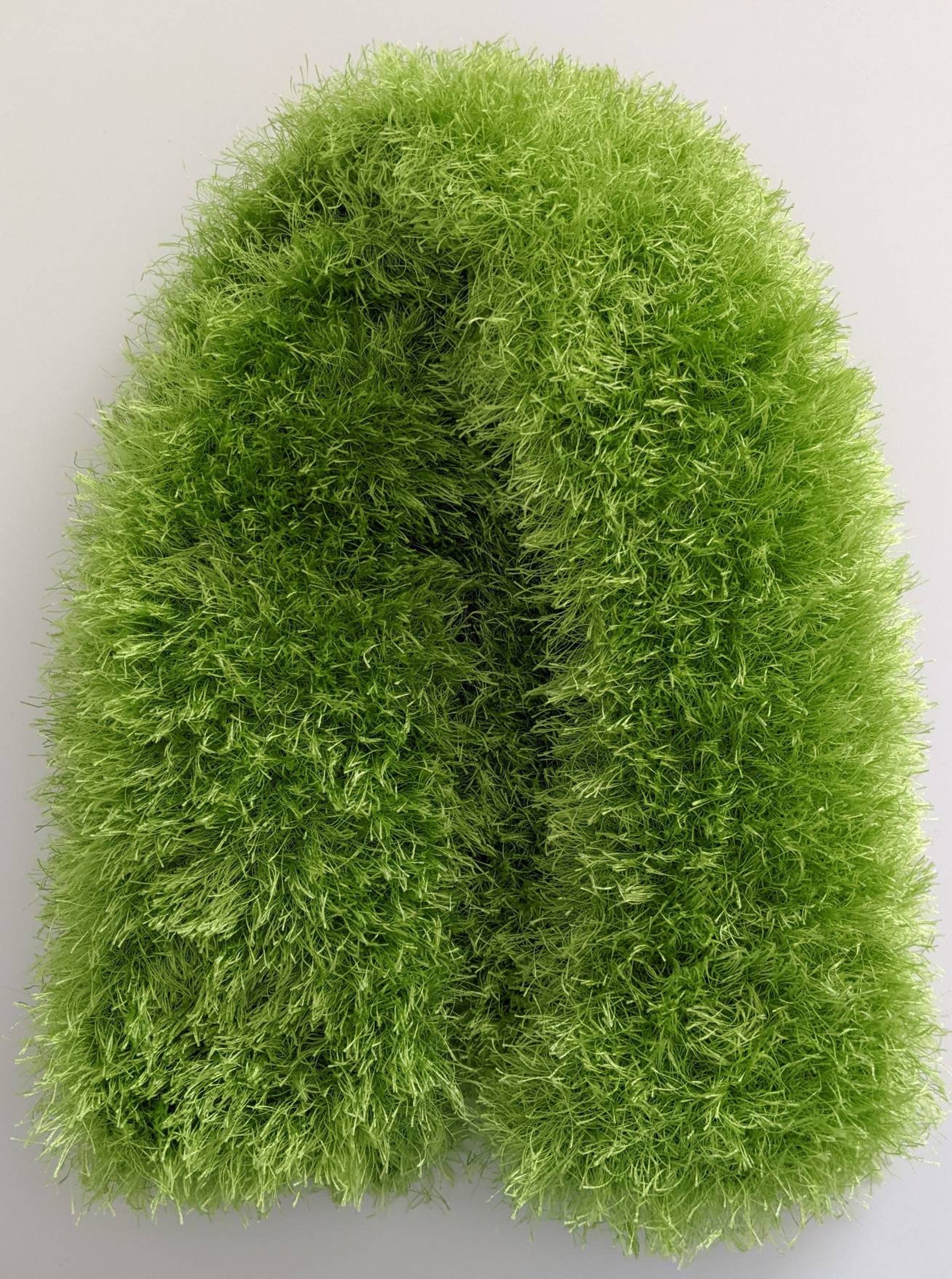 New Handmade Fuzzy Soft Knit Scarf in Pear Green Eyelash Yarn - 5" X 72 ...
