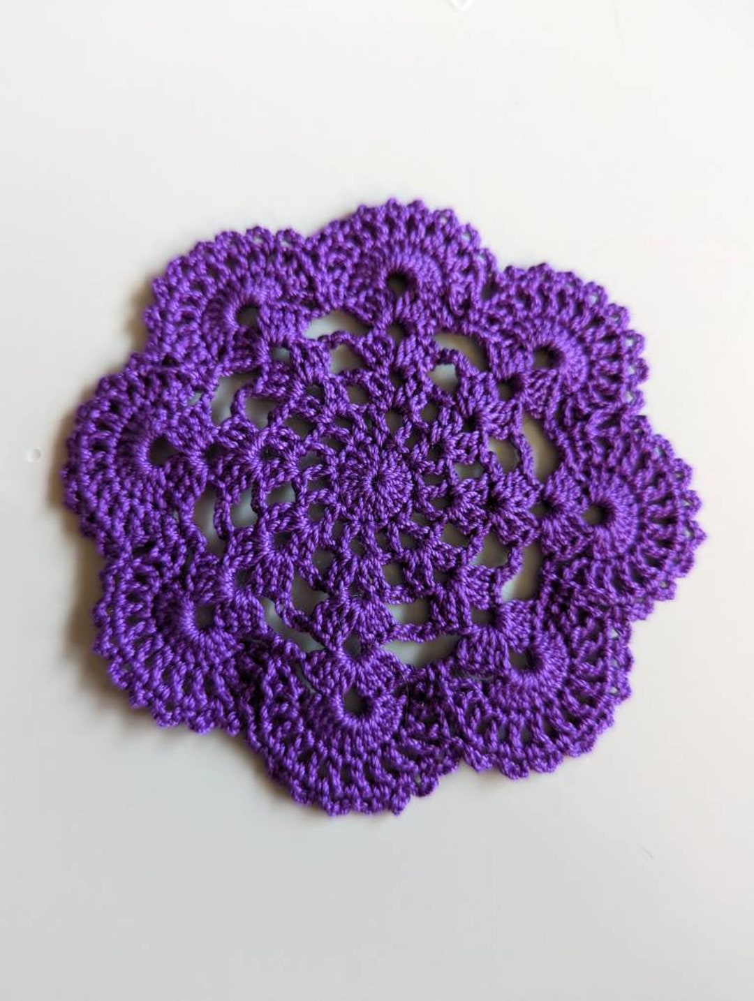 New Handmade Crocheted "eight Shells" Coaster/doily in Purple - This ...