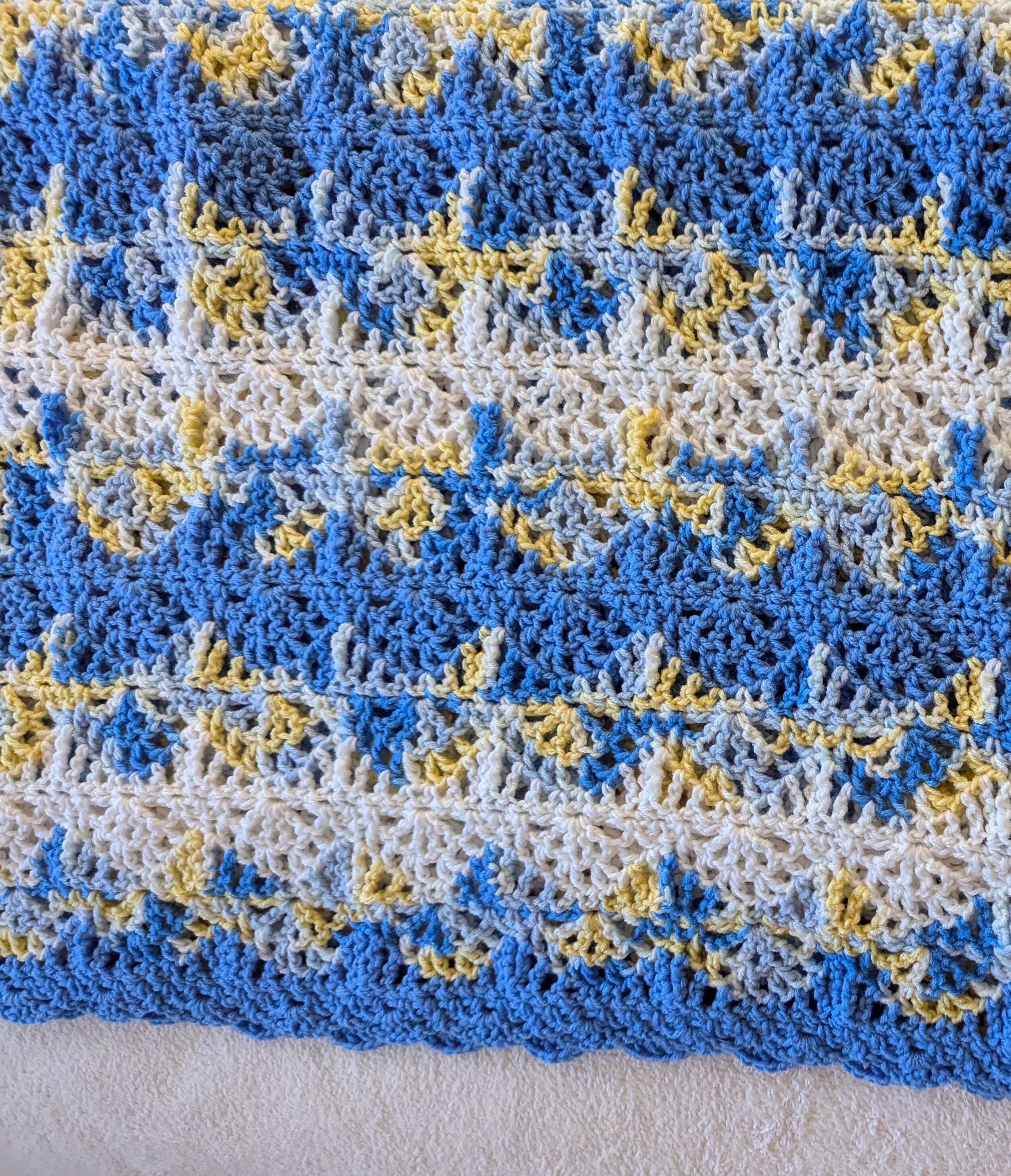 New Handmade *over Sized* "scallop" Crocheted Afghan/blanket in French ...