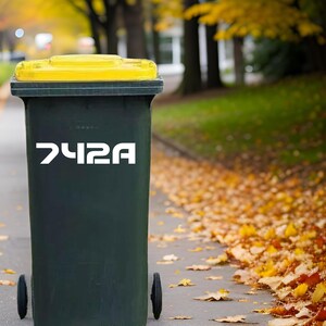 Wheelie Bin Sticker Rubbish Bin Sticker Custom Bin Decal Street Name ...