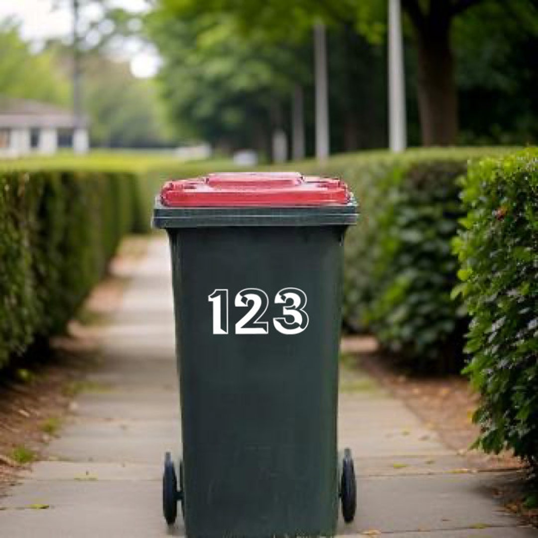 Wheelie Bin Sticker Rubbish Bin Sticker Custom Bin Decal Street Name ...