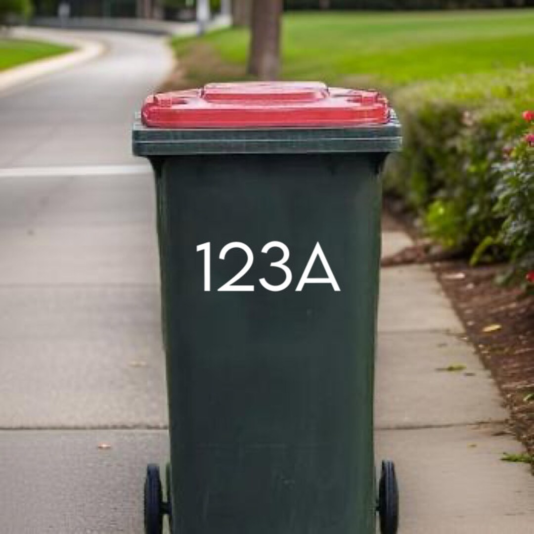 Wheelie Bin Sticker Rubbish Bin Sticker Custom Bin Decal Street Name ...