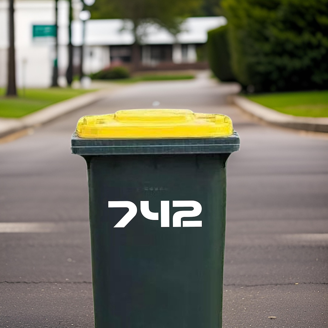 Wheelie Bin Sticker Rubbish Bin Sticker Custom Bin Decal Street Name ...