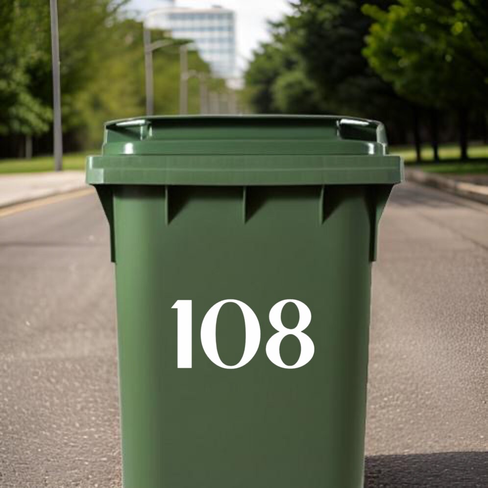 Wheelie Bin Sticker Rubbish Bin Sticker Custom Bin Decal Street Name ...