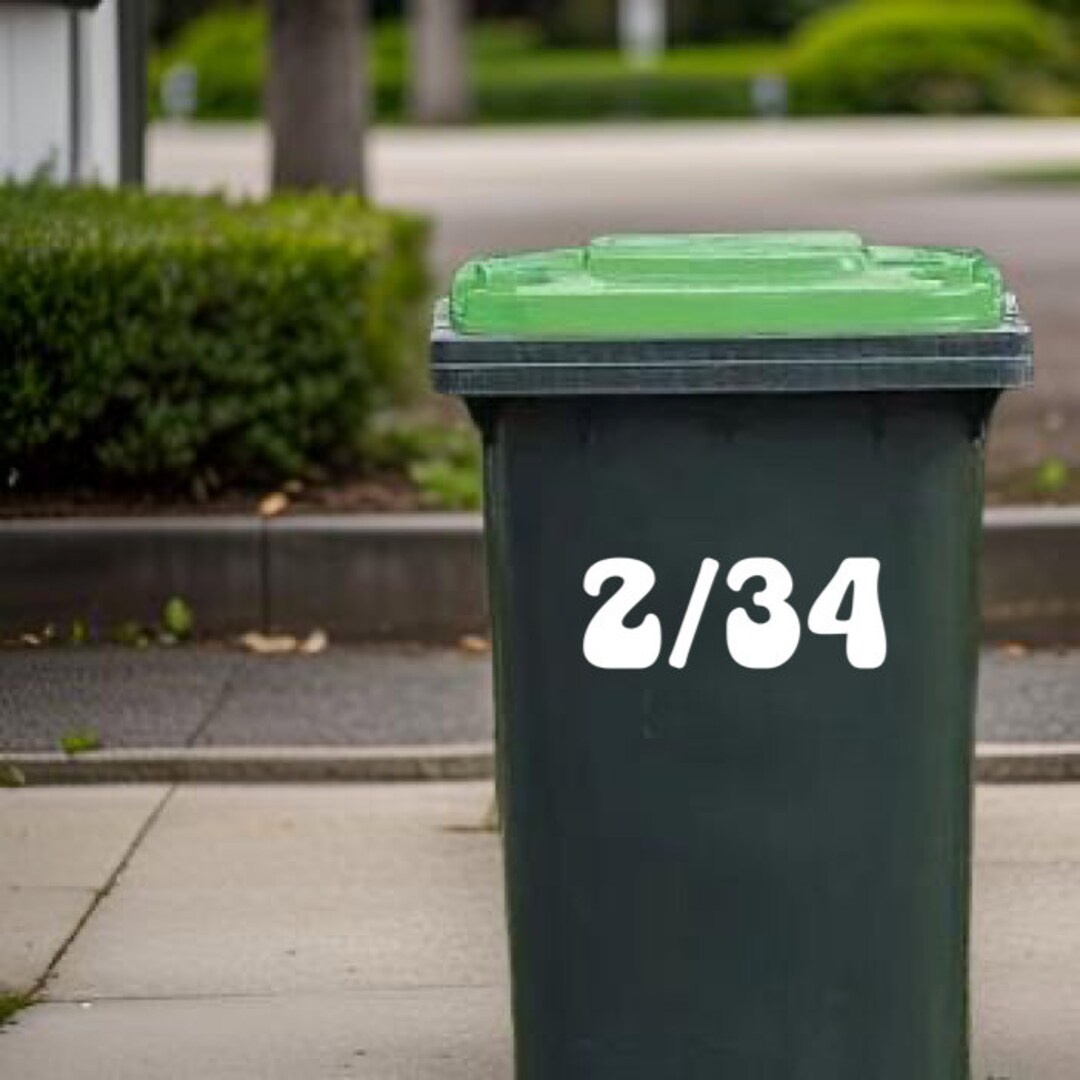 Wheelie Bin Sticker Rubbish Bin Sticker Custom Bin Decal Street Name ...
