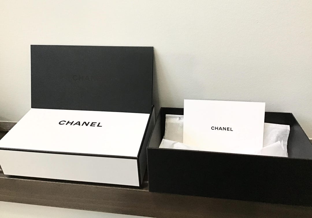 Authentic CHANEL Small/medium Rectangular Empty Gift Storage Box 8.5x5 ...