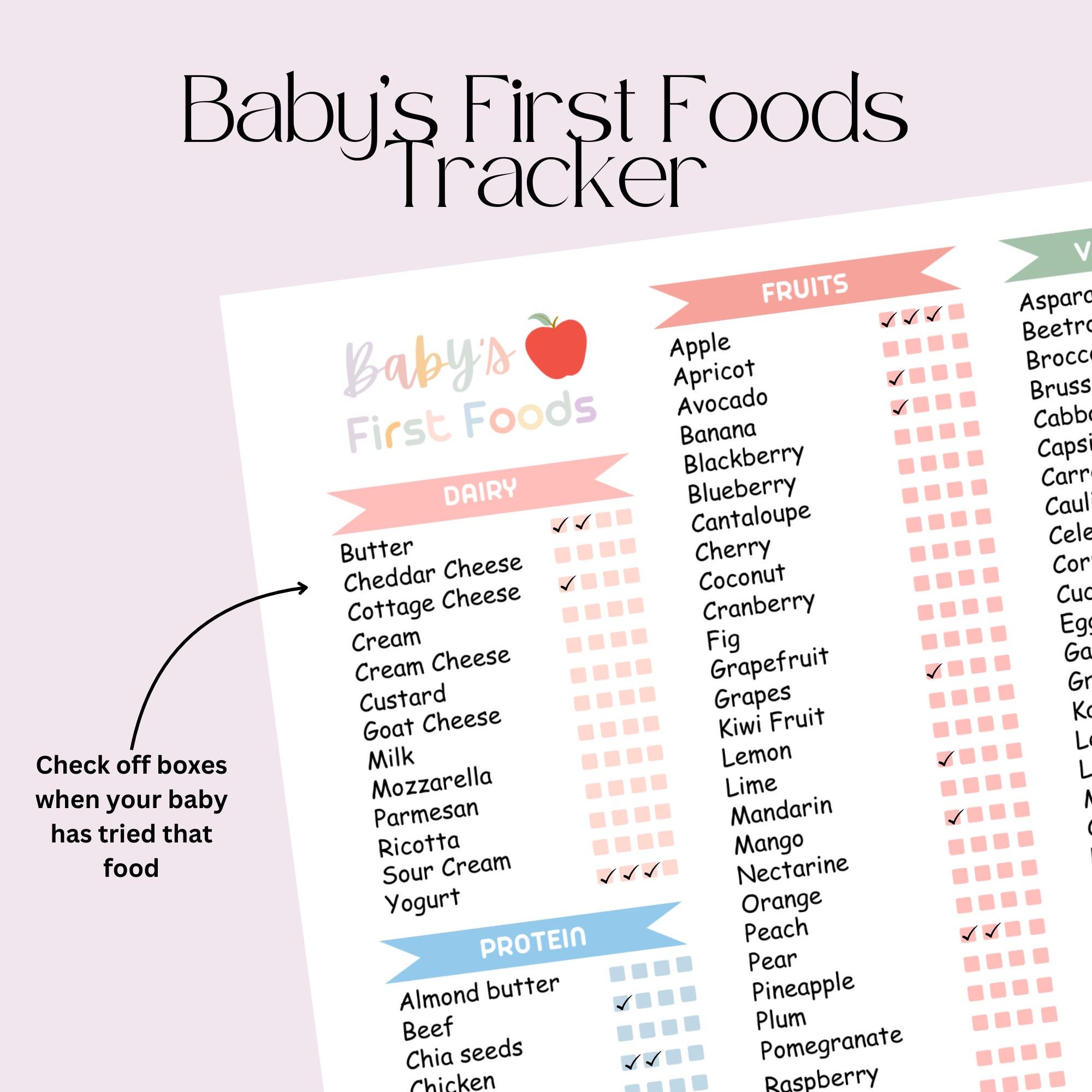 Baby Food Tracker Printable | Baby Feeding Log & Weaning Schedule ...