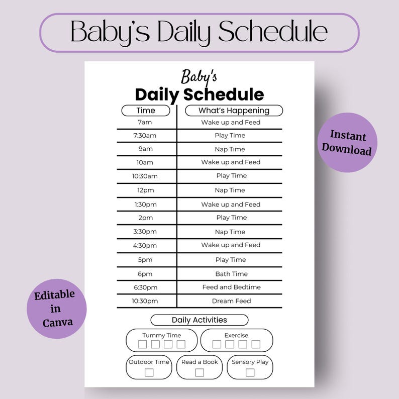 Baby Daily Log Minimalist Printable | Newborn Routine Tracker | Eat ...