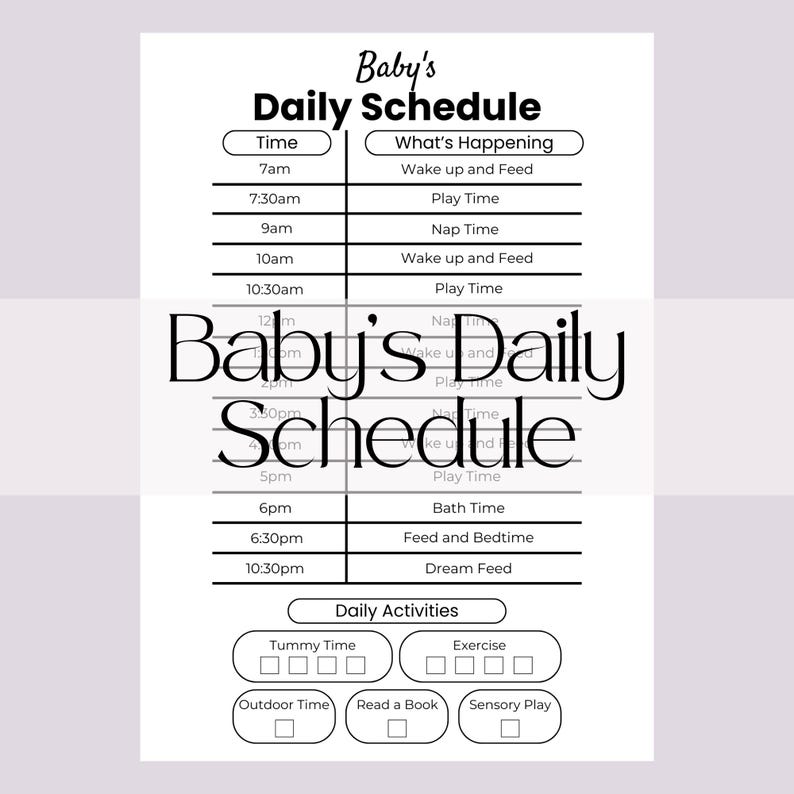 Baby Daily Log Minimalist Printable | Newborn Routine Tracker | Eat ...
