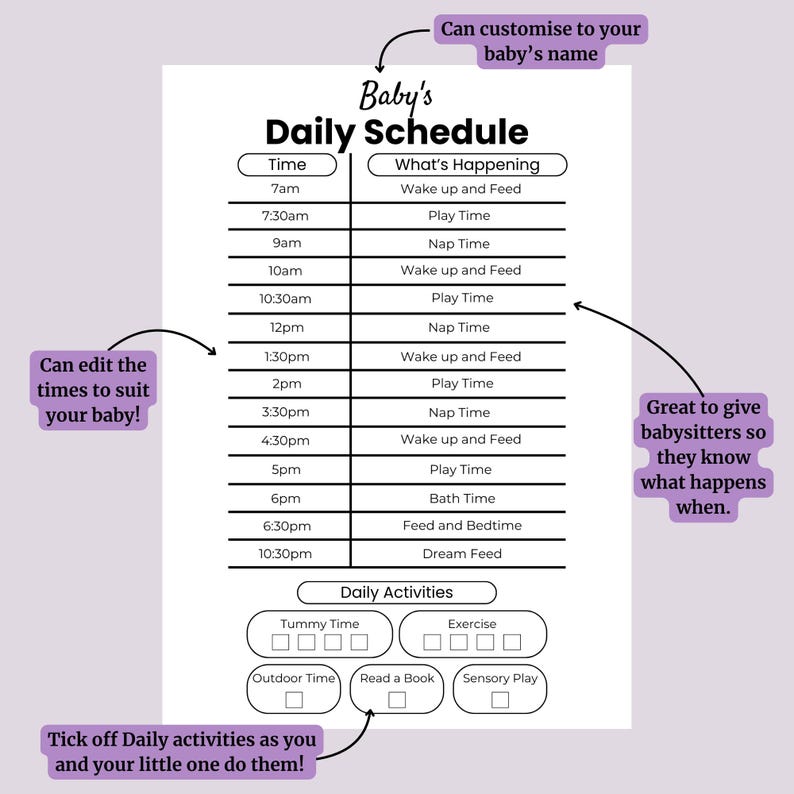 Baby Daily Log Minimalist Printable | Newborn Routine Tracker | Eat ...