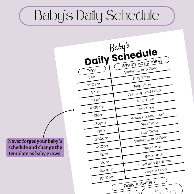 Baby Daily Log Minimalist Printable | Newborn Routine Tracker | Eat ...