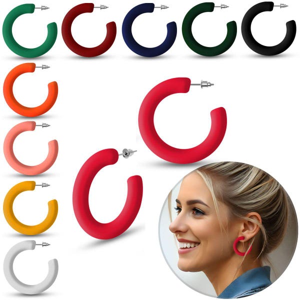 Plastic Hoop Earrings - Etsy