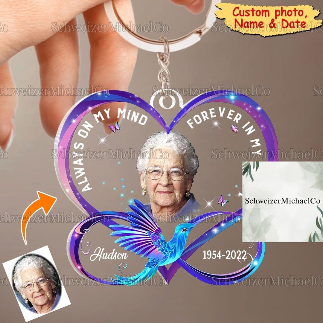 Personalized Memorial Keychain, Memorial Upload Photo Acrylic Keychain ...