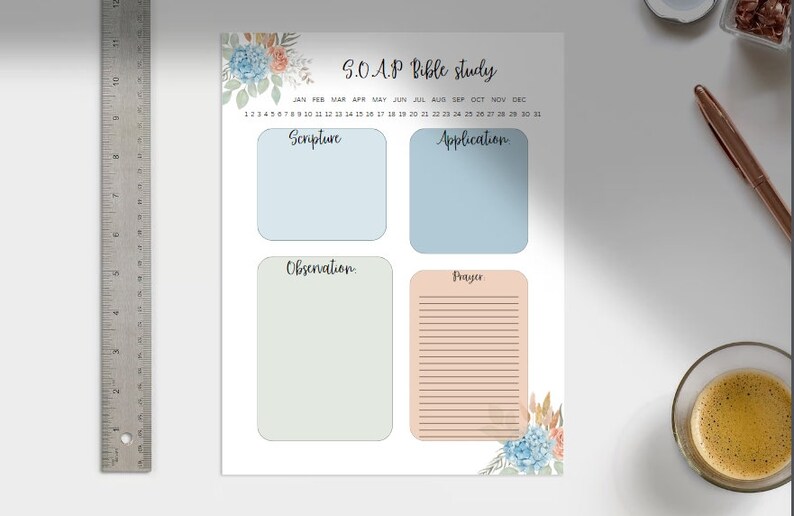 S.O.A.P Bible Study Sheet Pdf, Printable - Scripture Study - Etsy