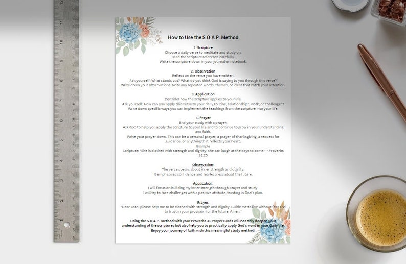 S.O.A.P Bible Study Sheet Pdf, Printable - Scripture Study - Etsy