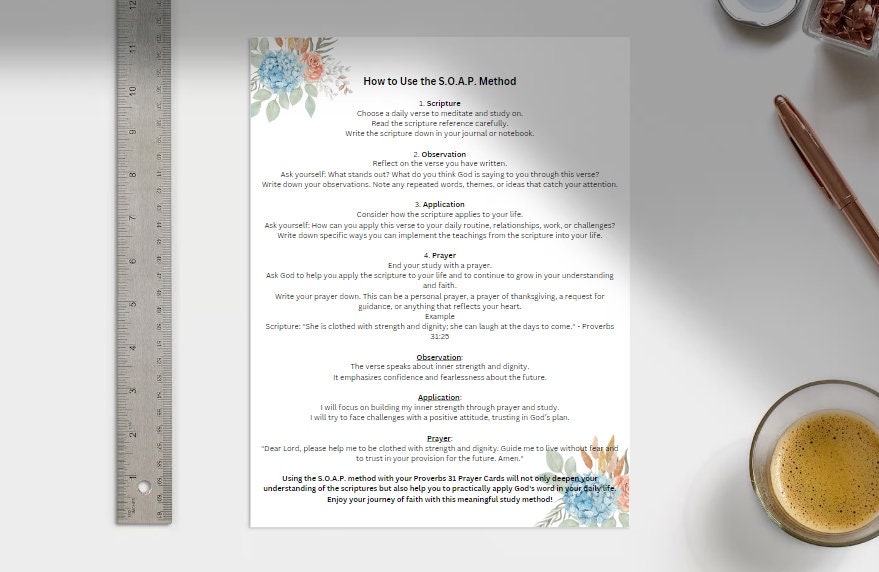 S.O.A.P Bible Study Sheet Pdf, Printable - Scripture Study - Etsy