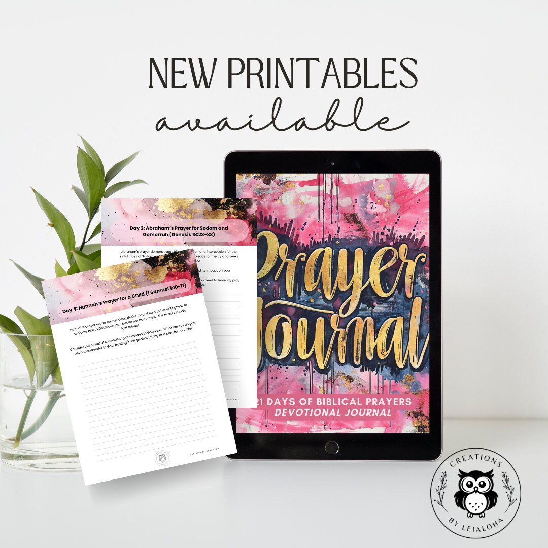 Printable Prayer Journal - 21 Days of Biblical Prayers Journal, PDF ...
