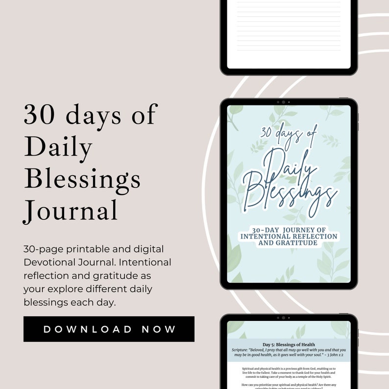 30 Days of Daily Blessings Devotional Journal - Etsy