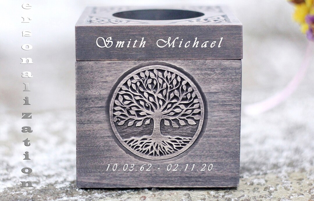 Celtic Urn for Human Ashes tree of Life Hand Finished Maple Nature ...