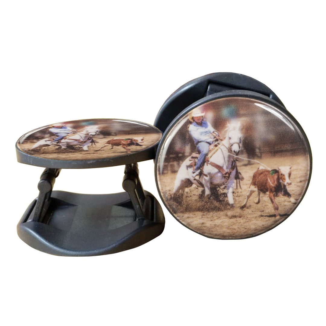 Western Rodeo Calf Roping on a Horse Adjustable Mobile Phone Stand ...