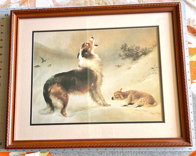 Vintage “found” / “A Shepherd’s Call” by Walter Hunt – Collie and Lamb ...