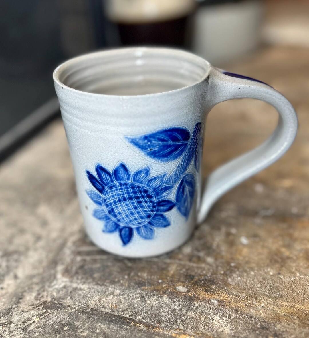 Eldreth Pottery Salt Glazed Sunflower Mug 2001 - Etsy