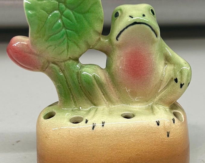 Flower Frog With Frog and Lily Pad - Etsy