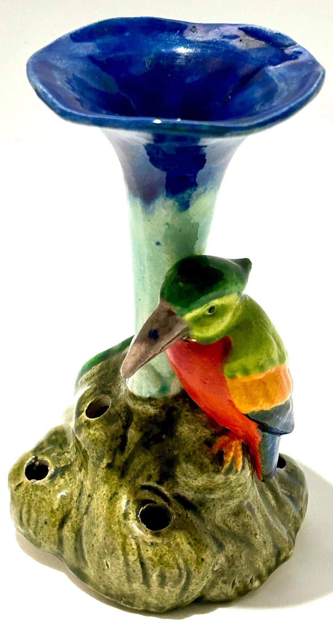 Hummingbird Flower Frog With a Trumpet Flower - Etsy