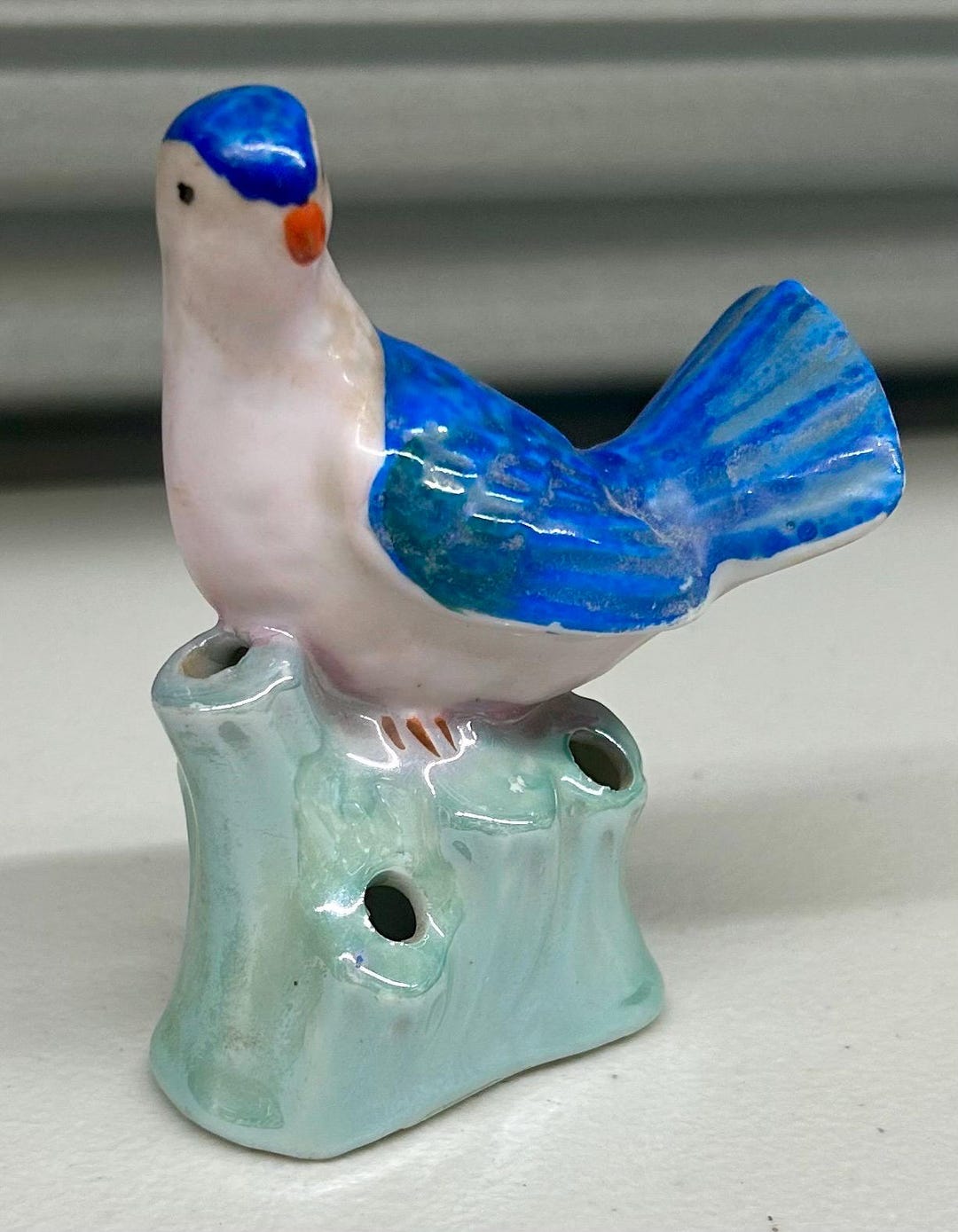 Vintage Blue Bird Flower Frog - Etsy