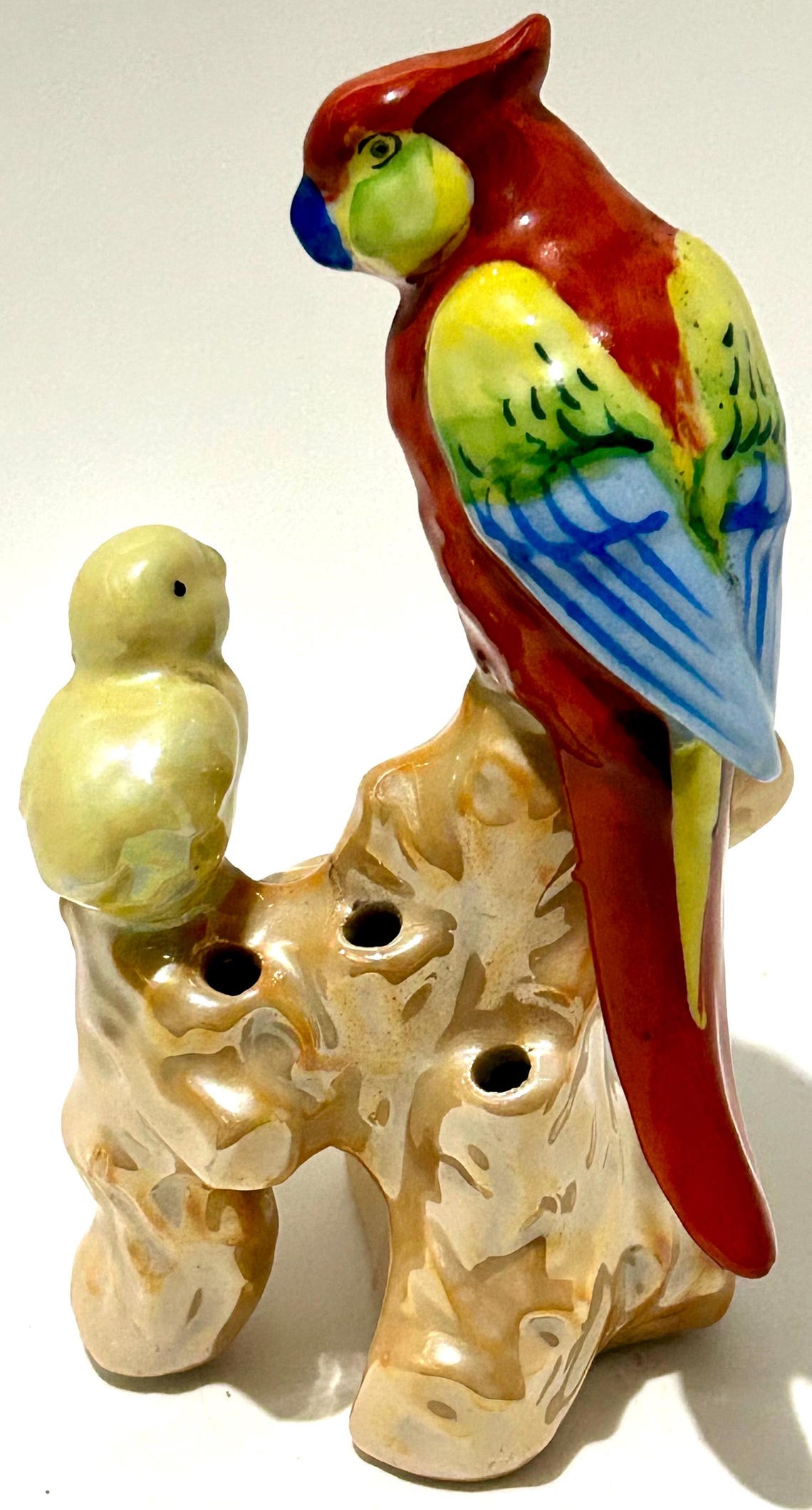 Vintage Flower Frog With Parrot and Parakeet - Etsy