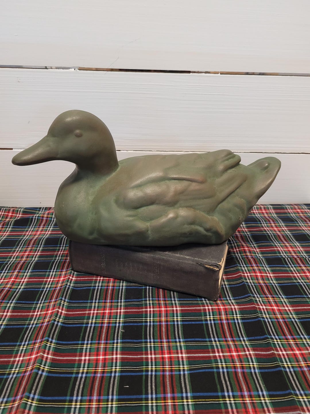 Vintage Green Ceramic Duck - Etsy