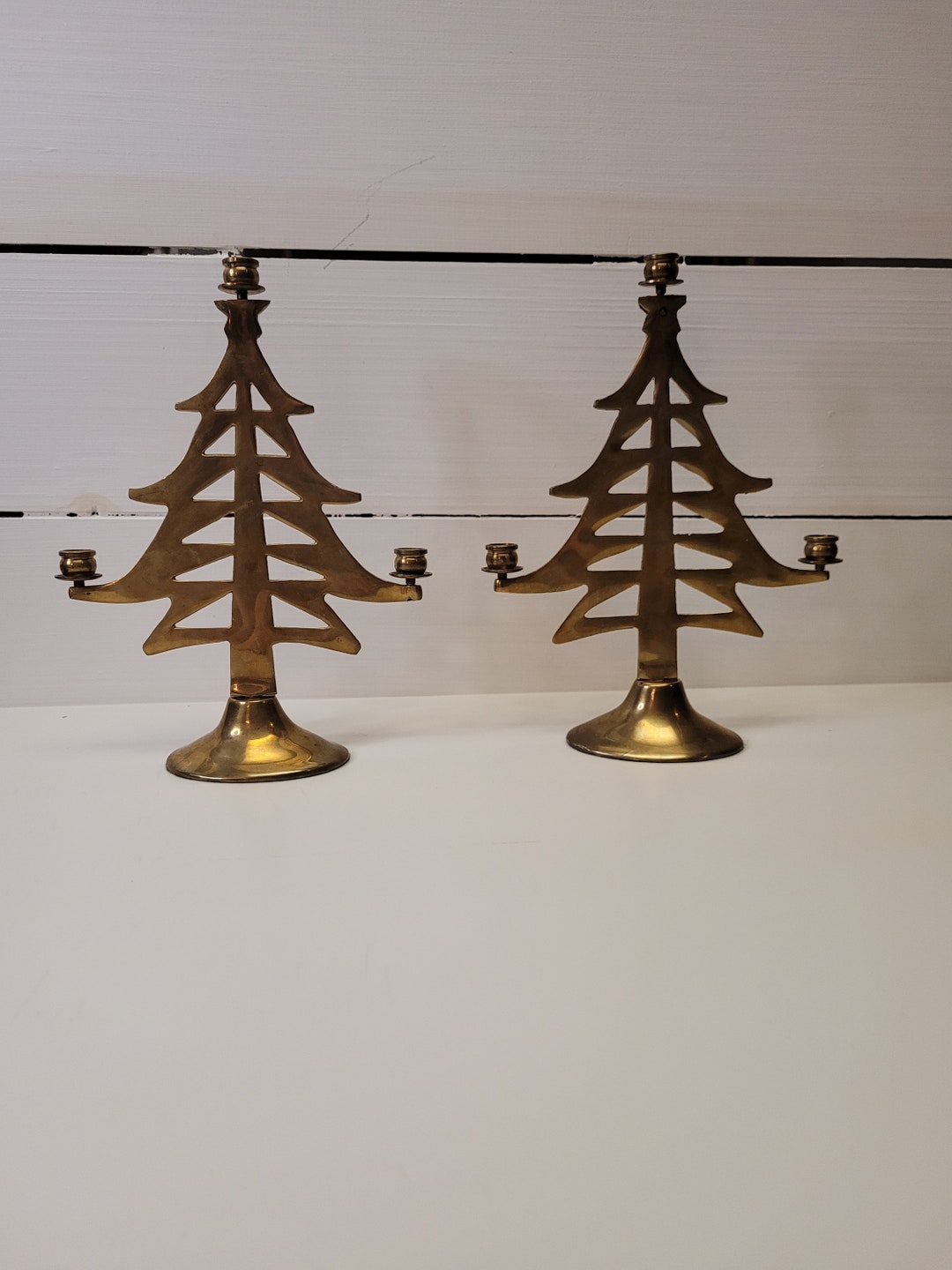 Vintage Brass Christmas Tree Candelabras (set of 2) - Etsy