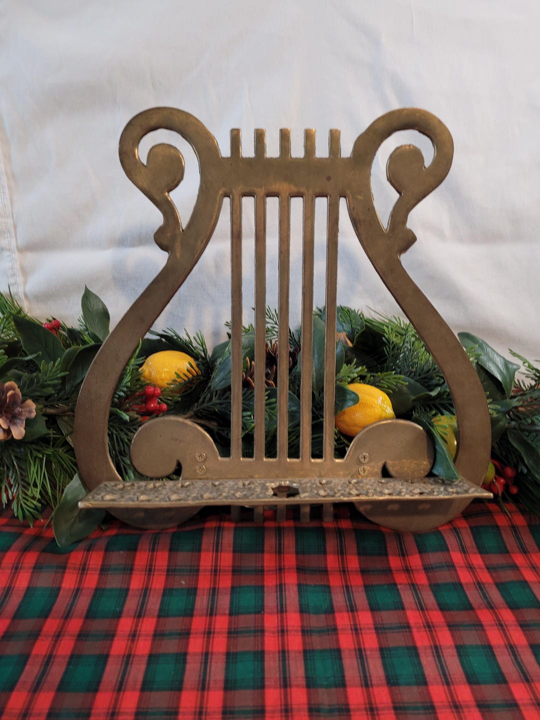 Vintage Brass Harp Shaped Sheet Music Holder. - Etsy