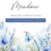 Blue Watercolor Flower Border, Watercolor Meadow Florals, Wildflower ...