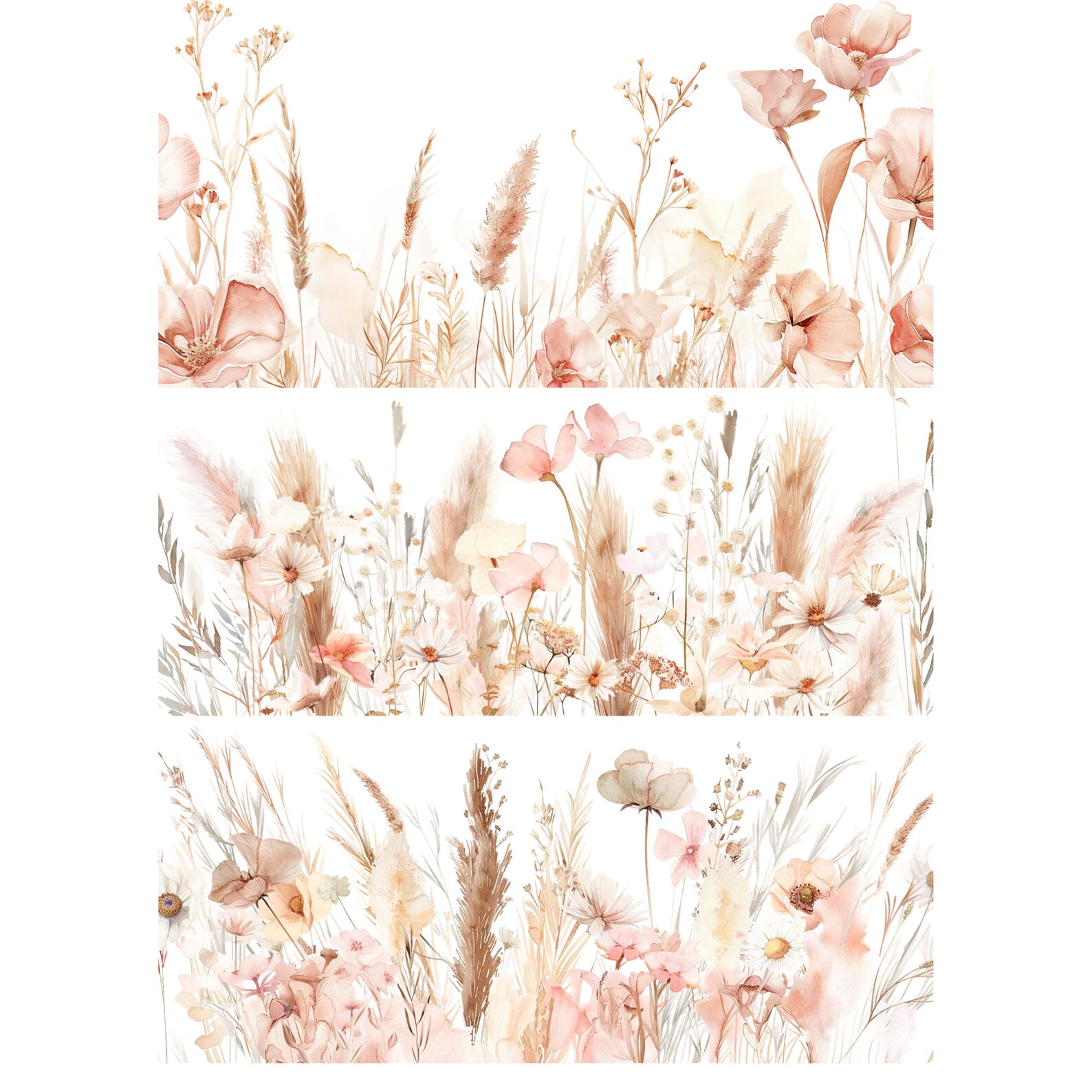 Boho Wildflower Borders, Bohemian Style Wildflower Borders, Wildflower ...