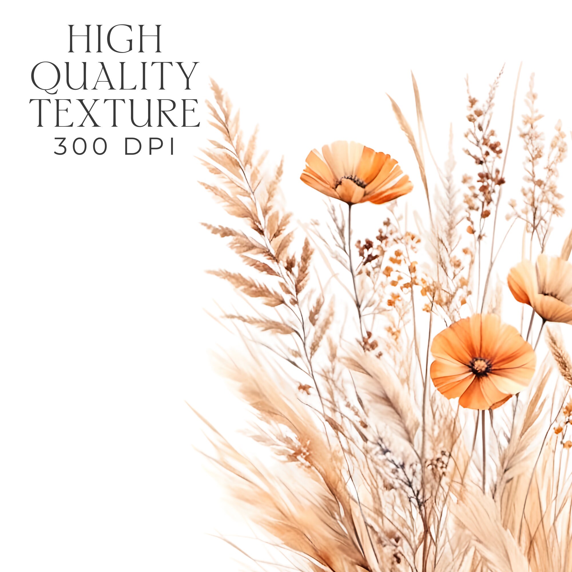 Soft Autumn Watercolor Wildflower Bouquets and Borders, Fall Floral ...
