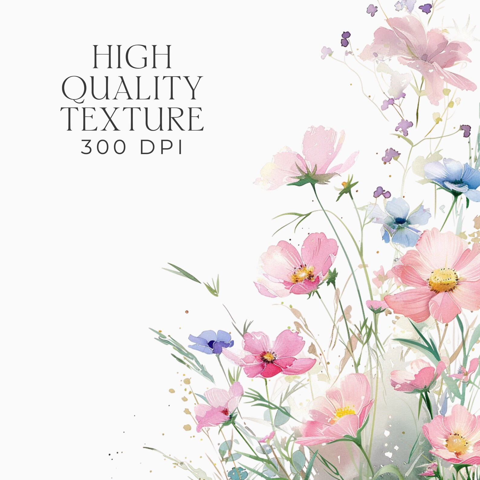 Watercolor Floral Corner Clipart, Pink Floral Corner Bouquets Clipart ...