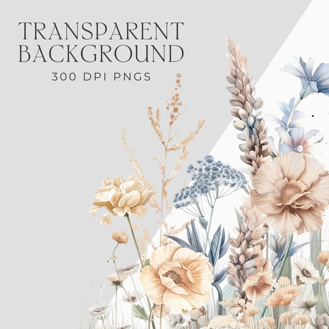 Pastel Watercolor Wildflowers, Pastel Floral Bouquets and Borders ...