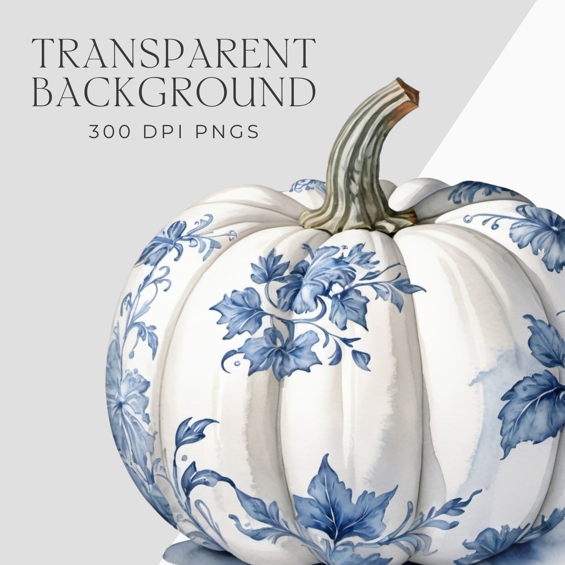 Toile Pumpkins Clipart, Blue Toile Pumpkins Clip Art, Chinoiserie ...