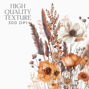 Fall Watercolor Wildflower Collection, Autumn Floral Clipart Bundle ...