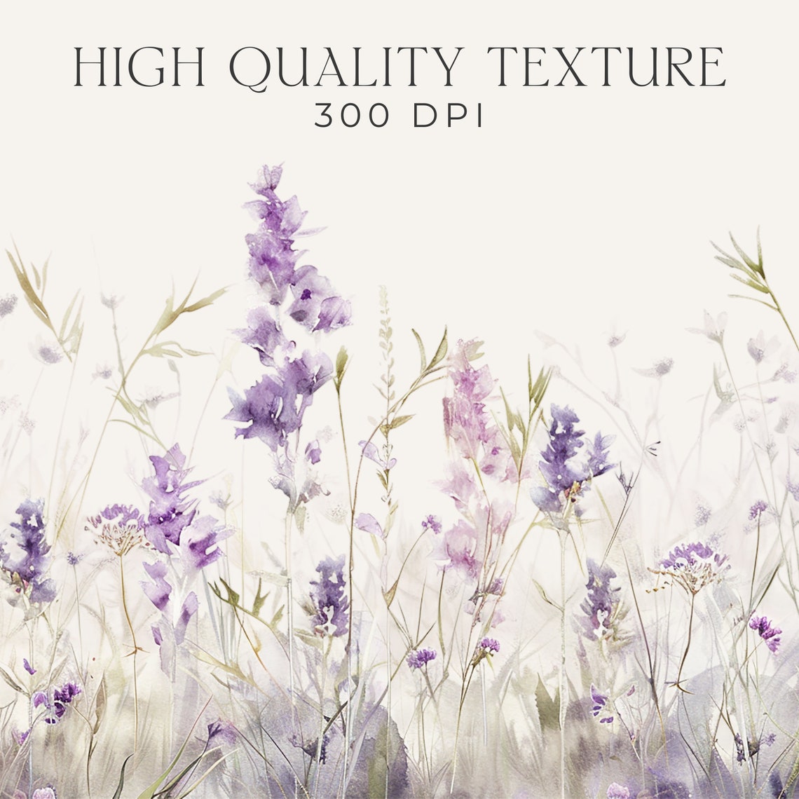 Purple Floral Borders, Soft Purple Wildflower Clip Art, Watercolor ...