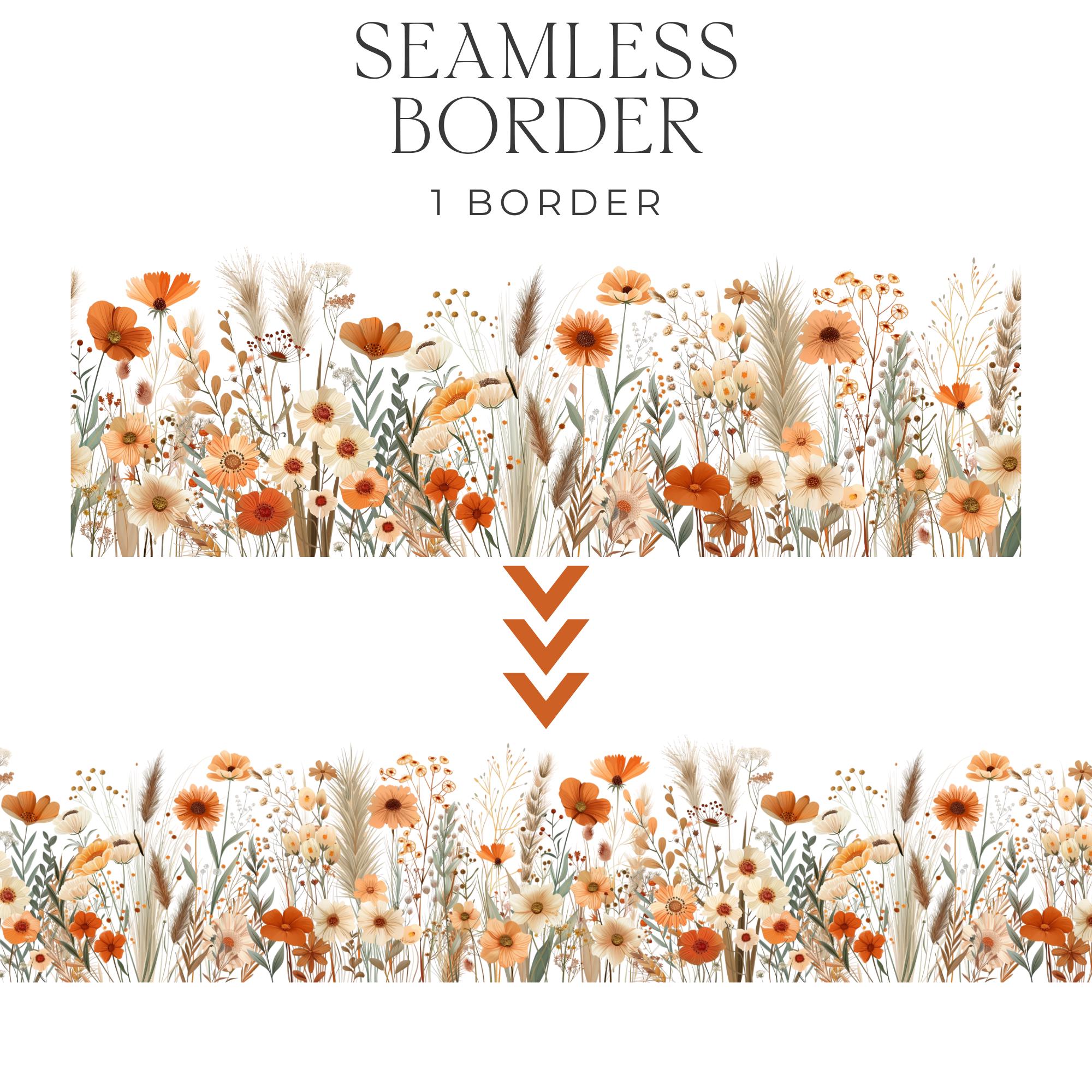 Cute Orange Watercolor Flower Clipart, Autumn Wildflowers for Nursery ...