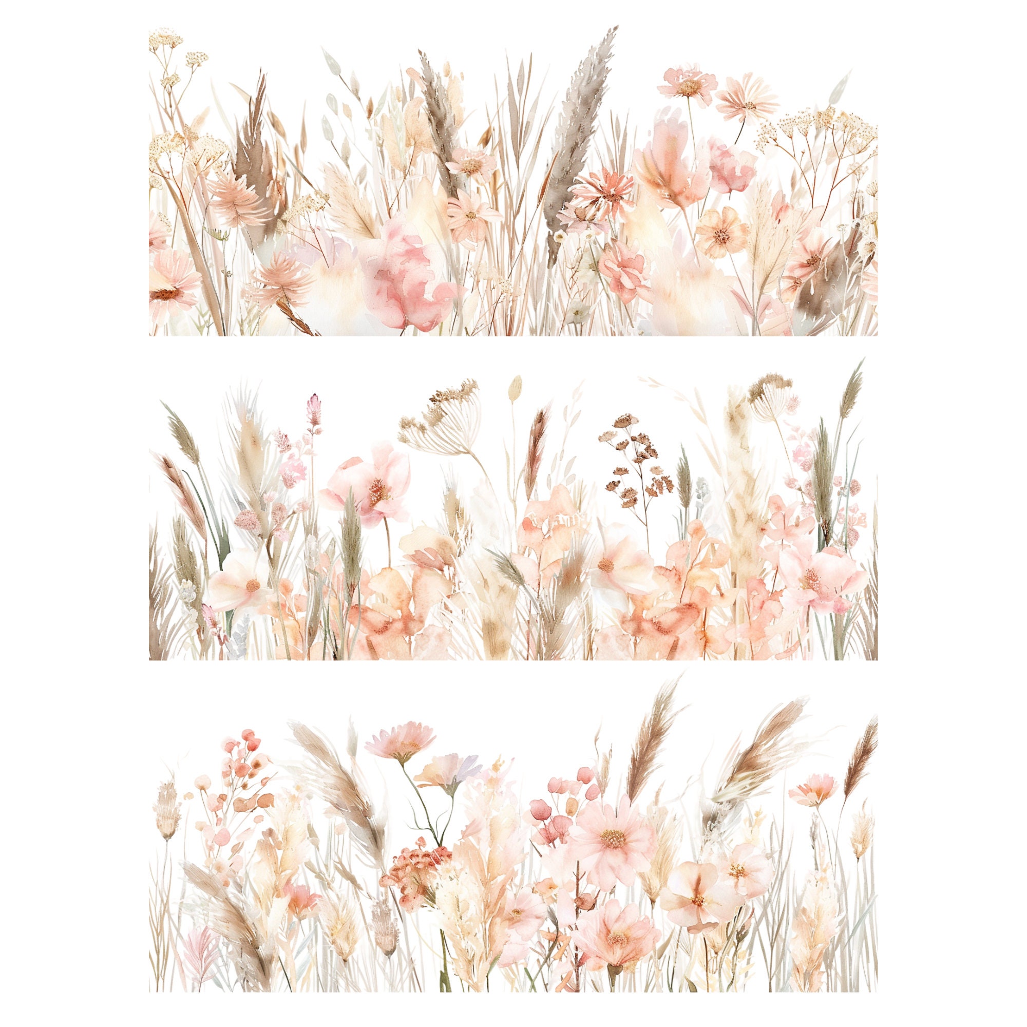 Boho Wildflower Borders, Bohemian Style Wildflower Borders, Wildflower ...