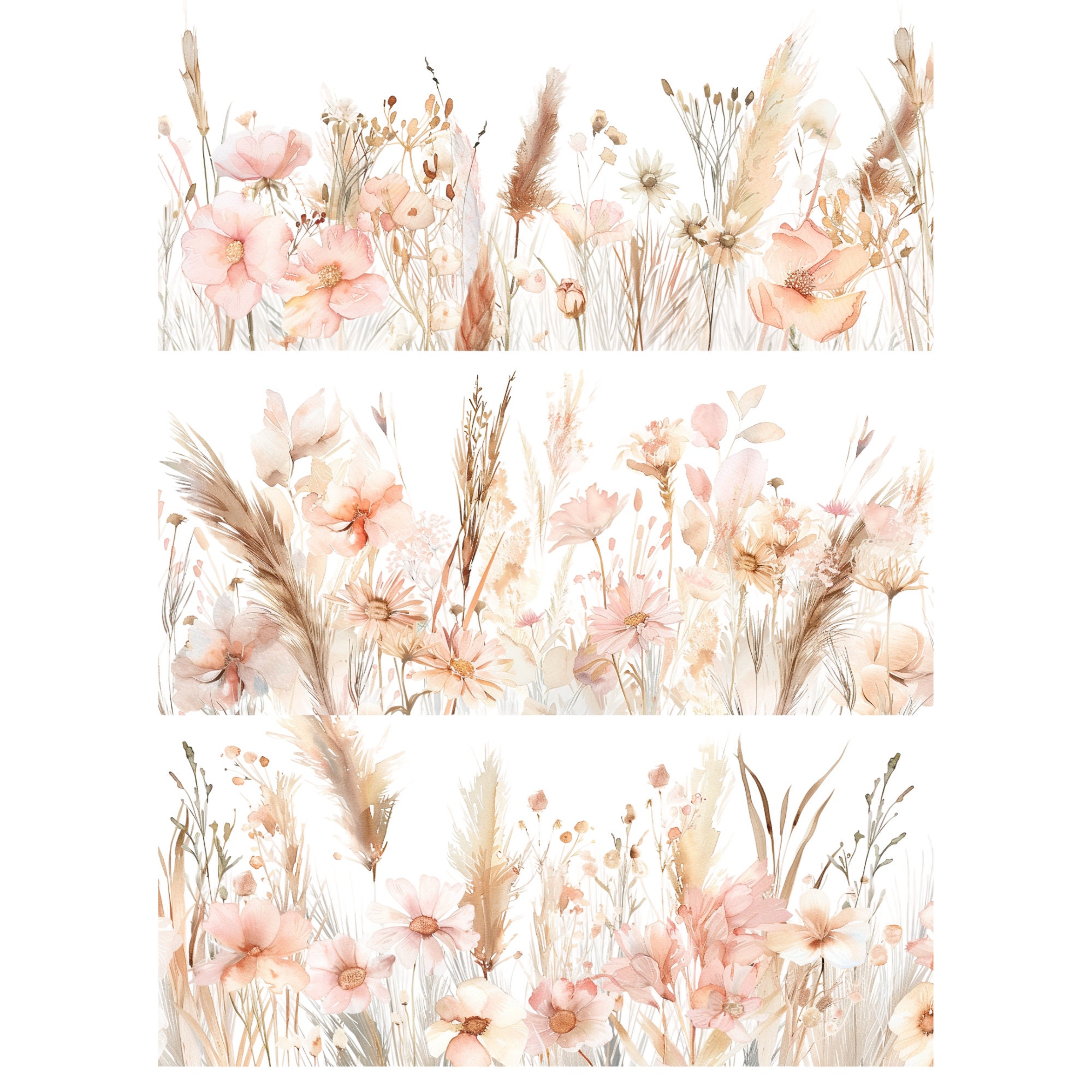 Boho Wildflower Borders, Bohemian Style Wildflower Borders, Wildflower ...