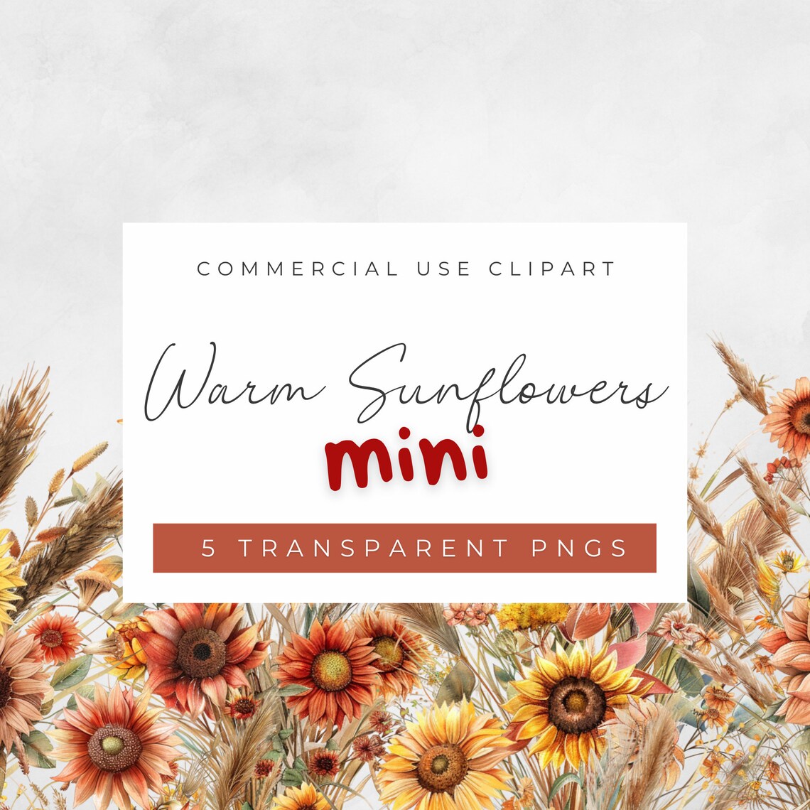 Fall Sunflower Seamless Premade Borders and Bouquets Fall Watercolor ...