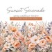 Brown Fall Watercolor Floral Clipart Orange Flower Bouquets and Borders ...