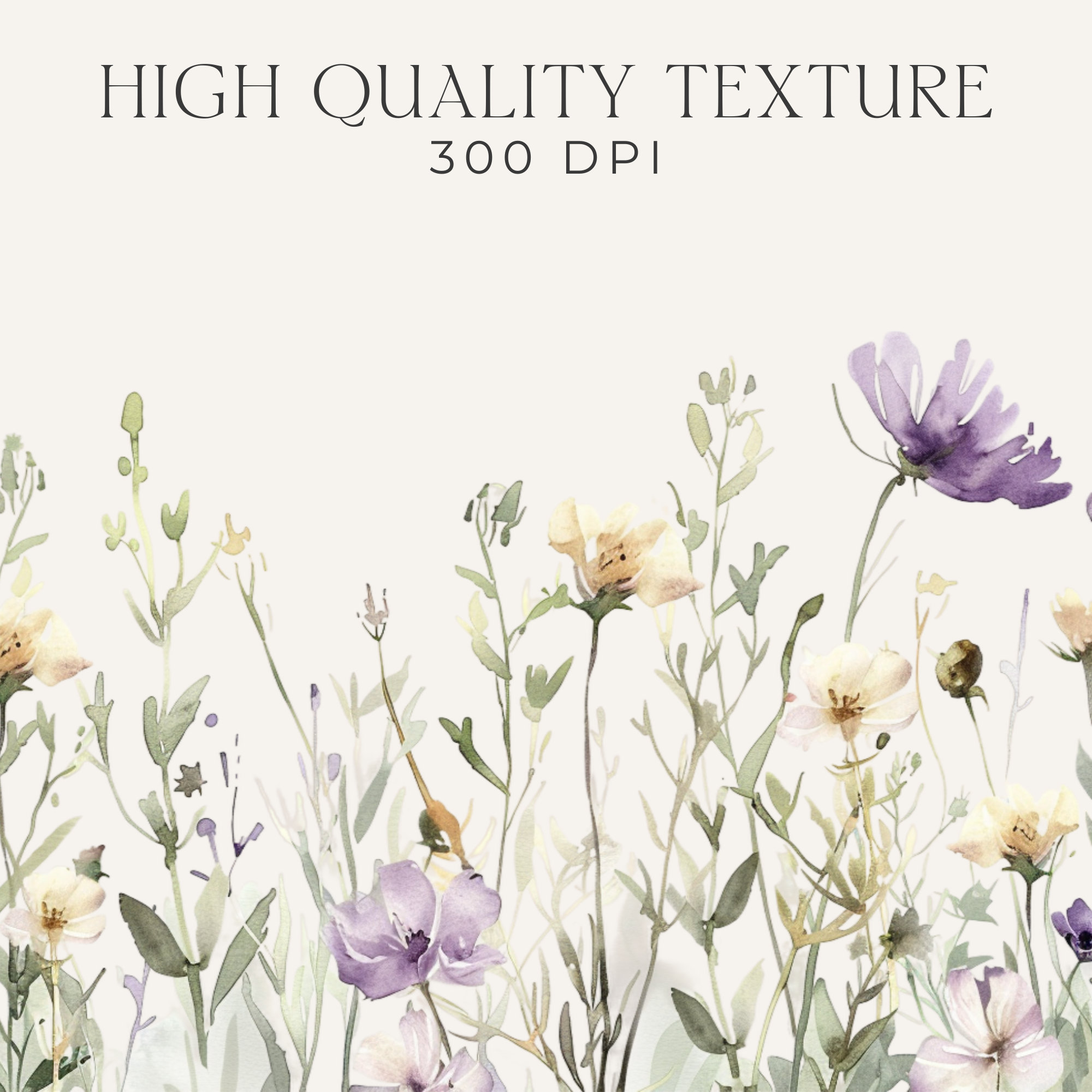 Watercolor Floral Clipart, Purple Wildflowers Clipart, Purple Floral ...