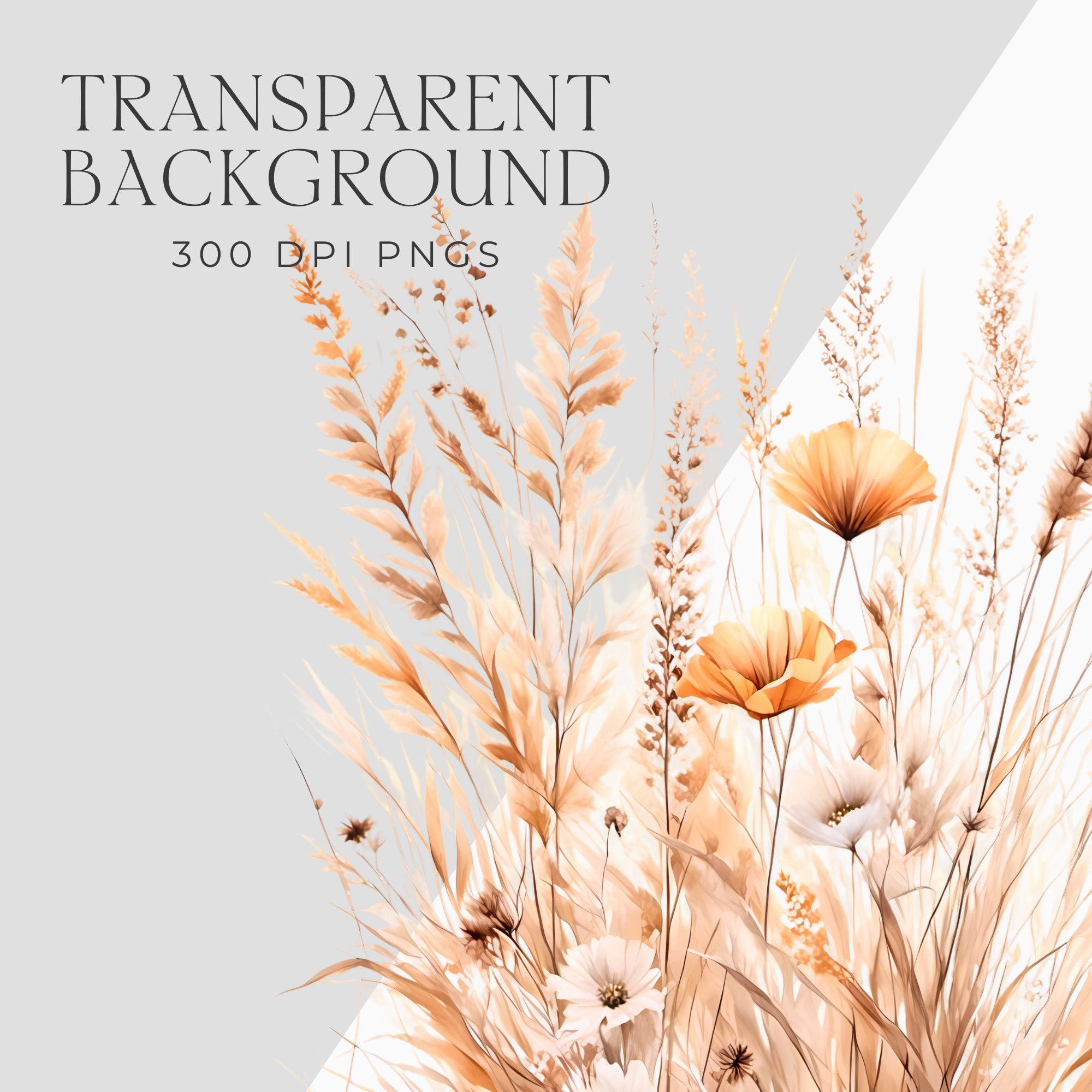 Soft Autumn Watercolor Wildflower Bouquets and Borders, Fall Floral ...