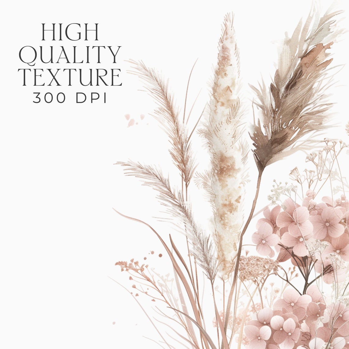 Boho Watercolor Wildflower Bouquets and Borders, Bohemian Meadow Clip ...