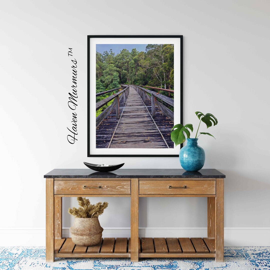 Whimsical Wooden Bridge in Forest Printable Art - Bring the Serenity of ...